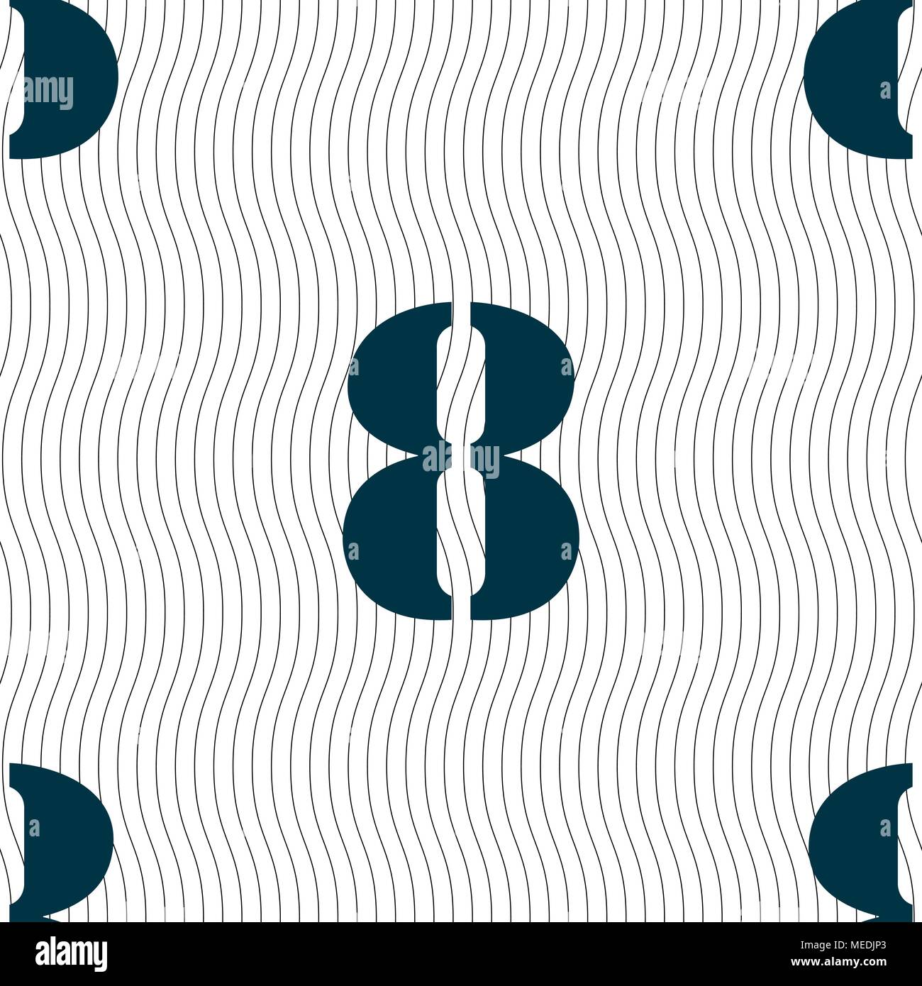 number Eight icon sign. Seamless pattern with geometric texture. Vector ...