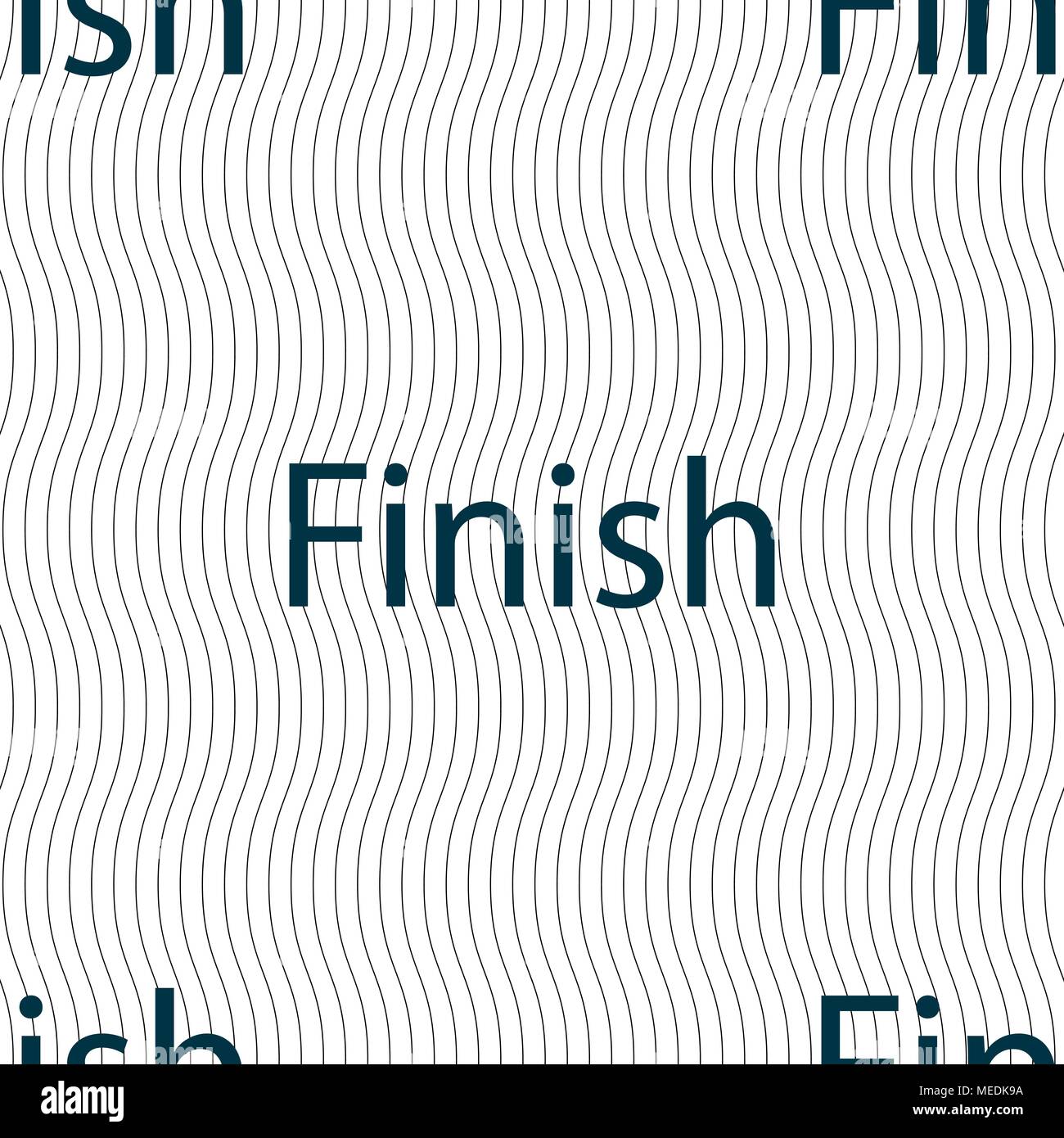 Finish sign icon. Power button. Seamless pattern with geometric texture ...