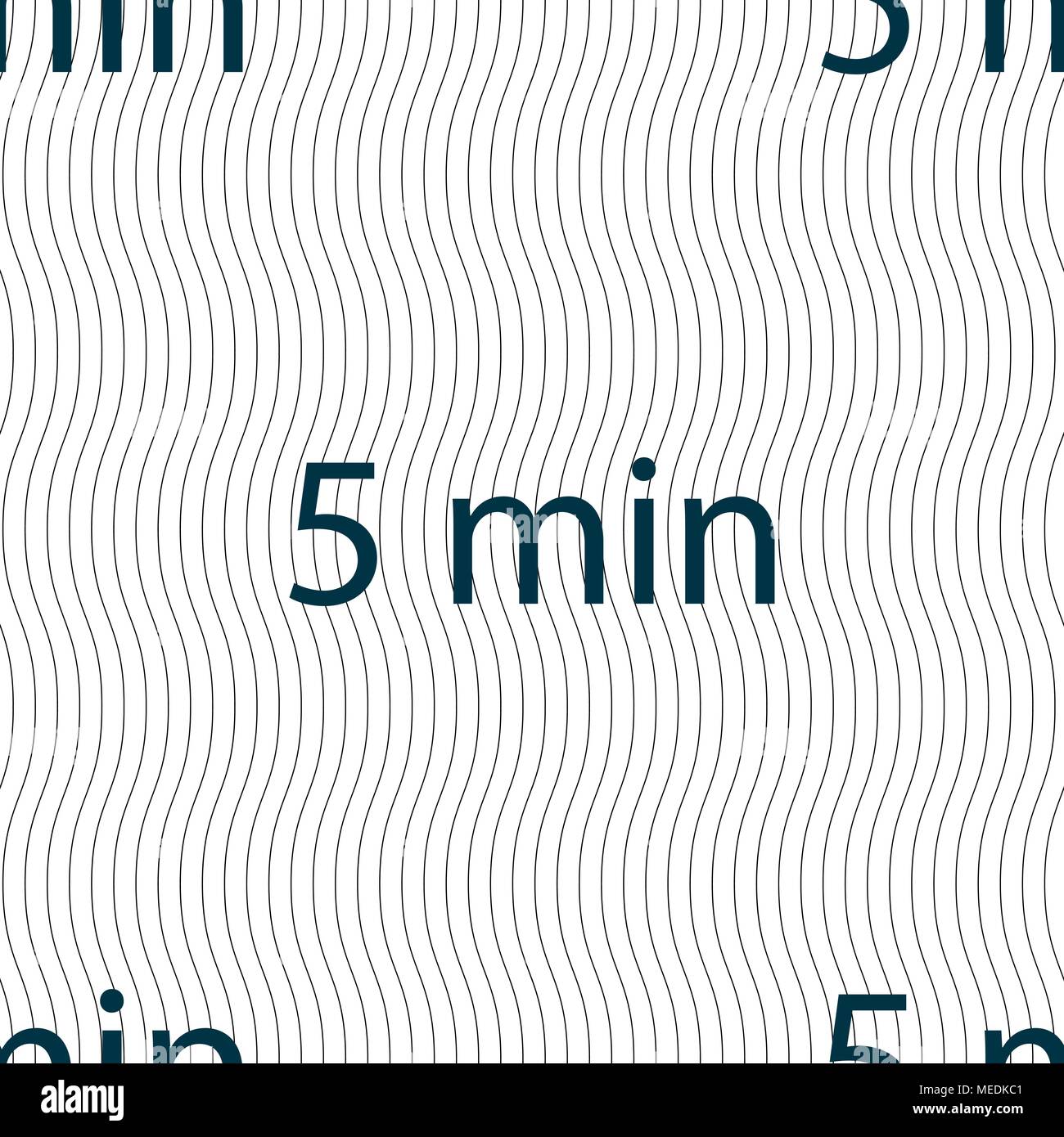 5 minutes sign icon. Seamless pattern with geometric texture. Vector ...