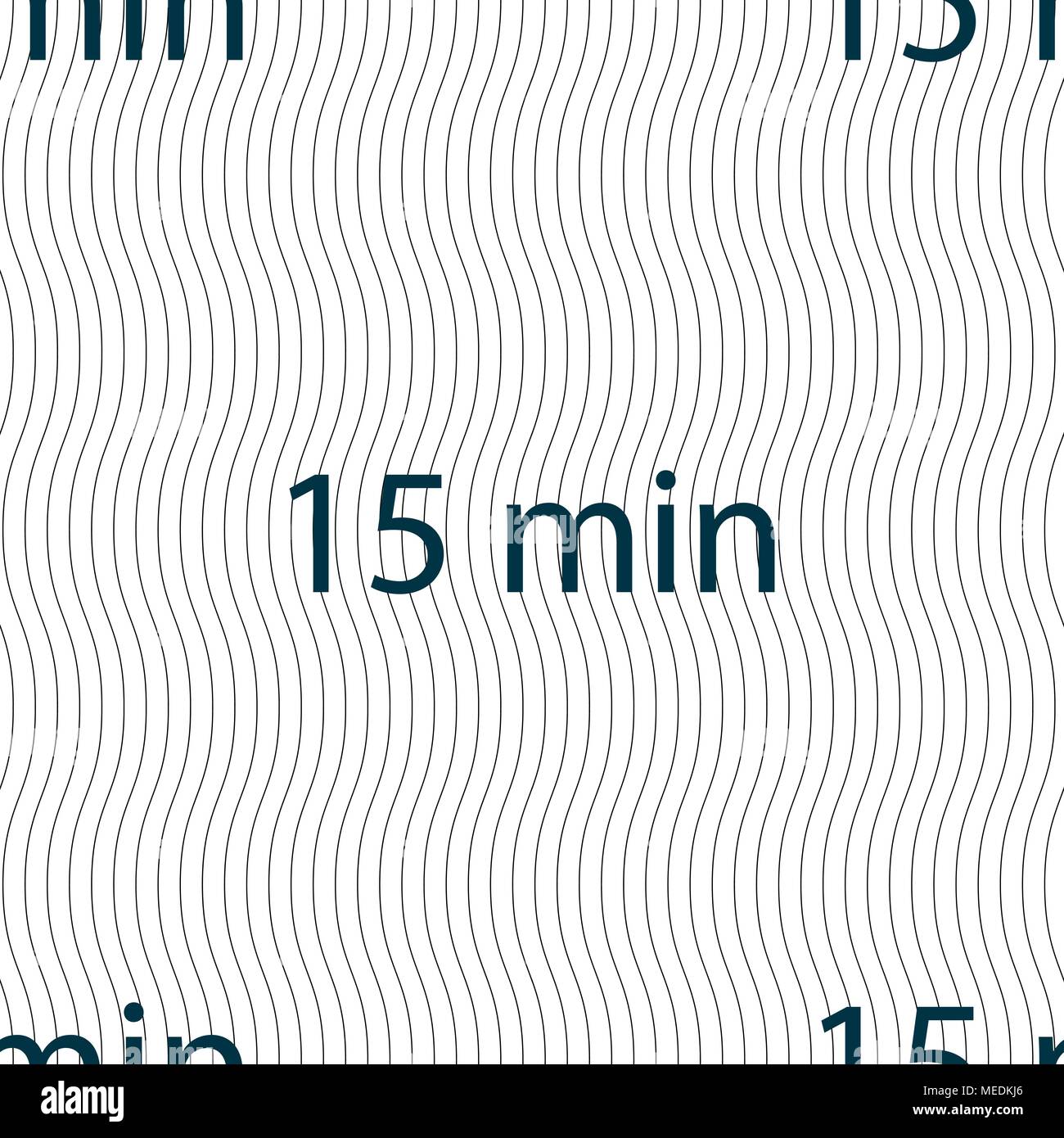 15 minutes sign icon. Seamless pattern with geometric texture. Vector ...