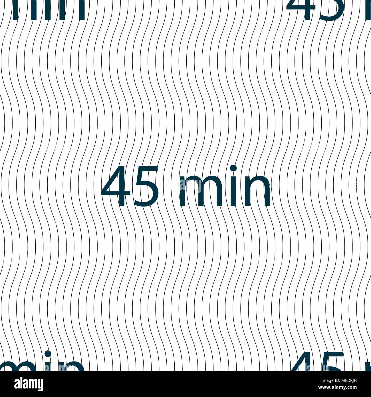 45 minutes sign icon. Seamless pattern with geometric texture. Vector ...