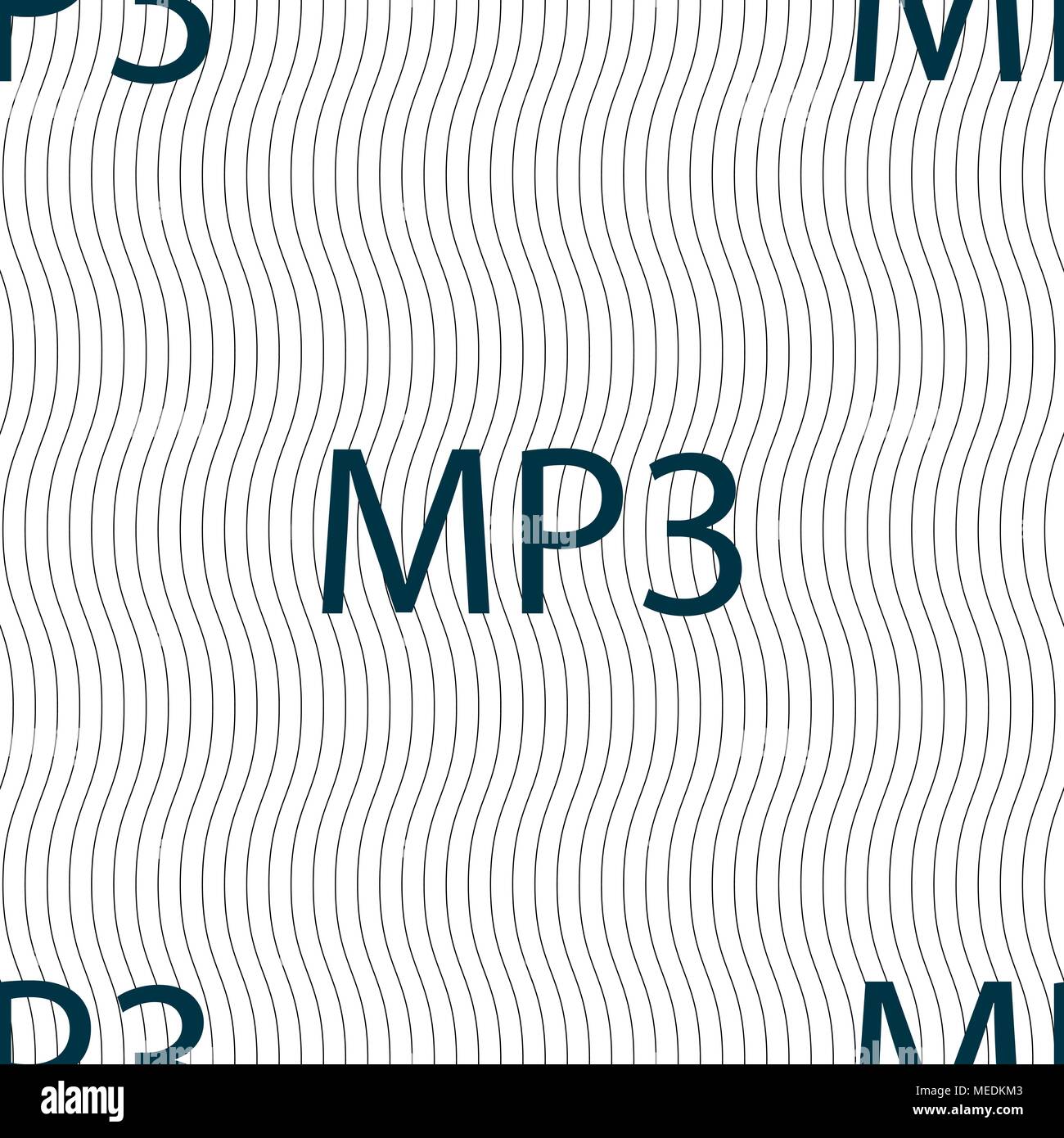 Mp3 music format sign icon. Musical symbol. Seamless pattern with ...