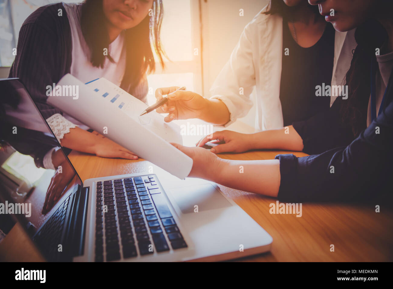 Teamwork Power Successful business Meeting Workplace Concept Stock ...