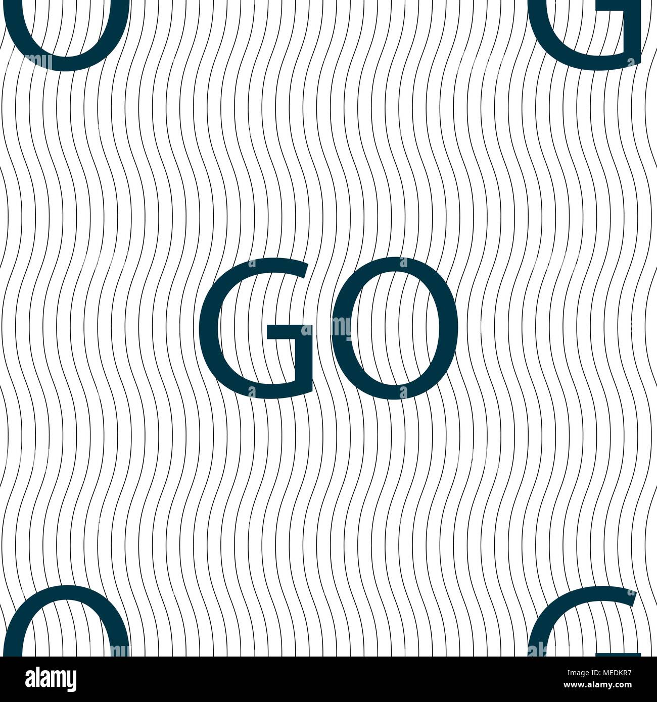 GO sign icon. Seamless pattern with geometric texture. Vector ...