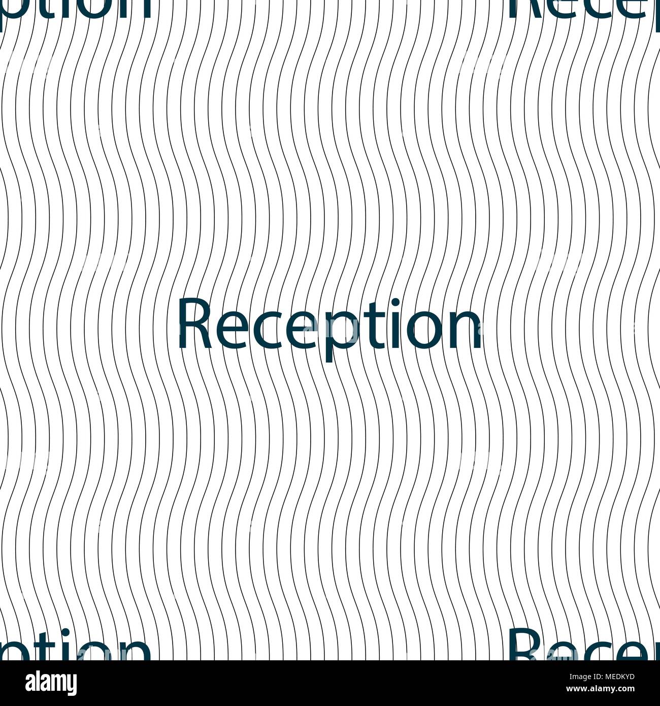 Reception sign icon. Hotel registration table symbol. Seamless pattern ...