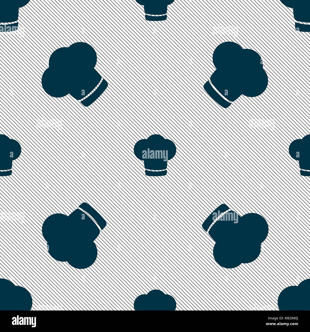 Chef hat sign icon. Cooking symbol. Cooks hat. Seamless pattern with ...