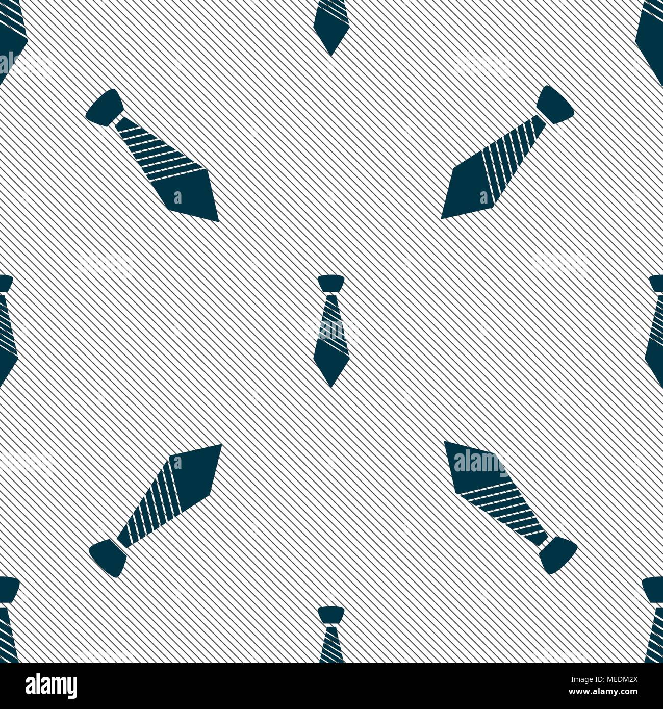 Tie sign icon. Business clothes symbol. Seamless pattern with geometric ...
