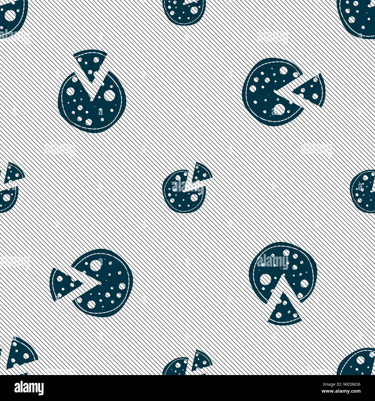Pizza Icon. Seamless pattern with geometric texture. Vector ...