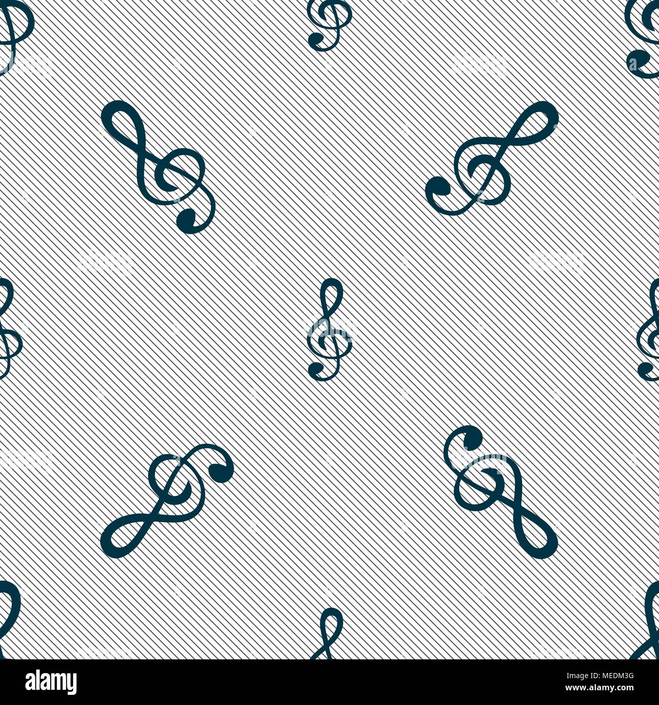 treble clef icon. Seamless pattern with geometric texture. Vector ...