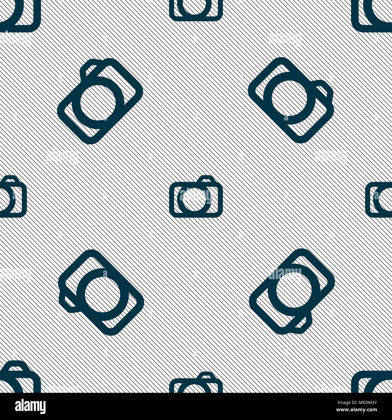 Photo camera sign icon. Digital photo camera symbol. Seamless pattern ...