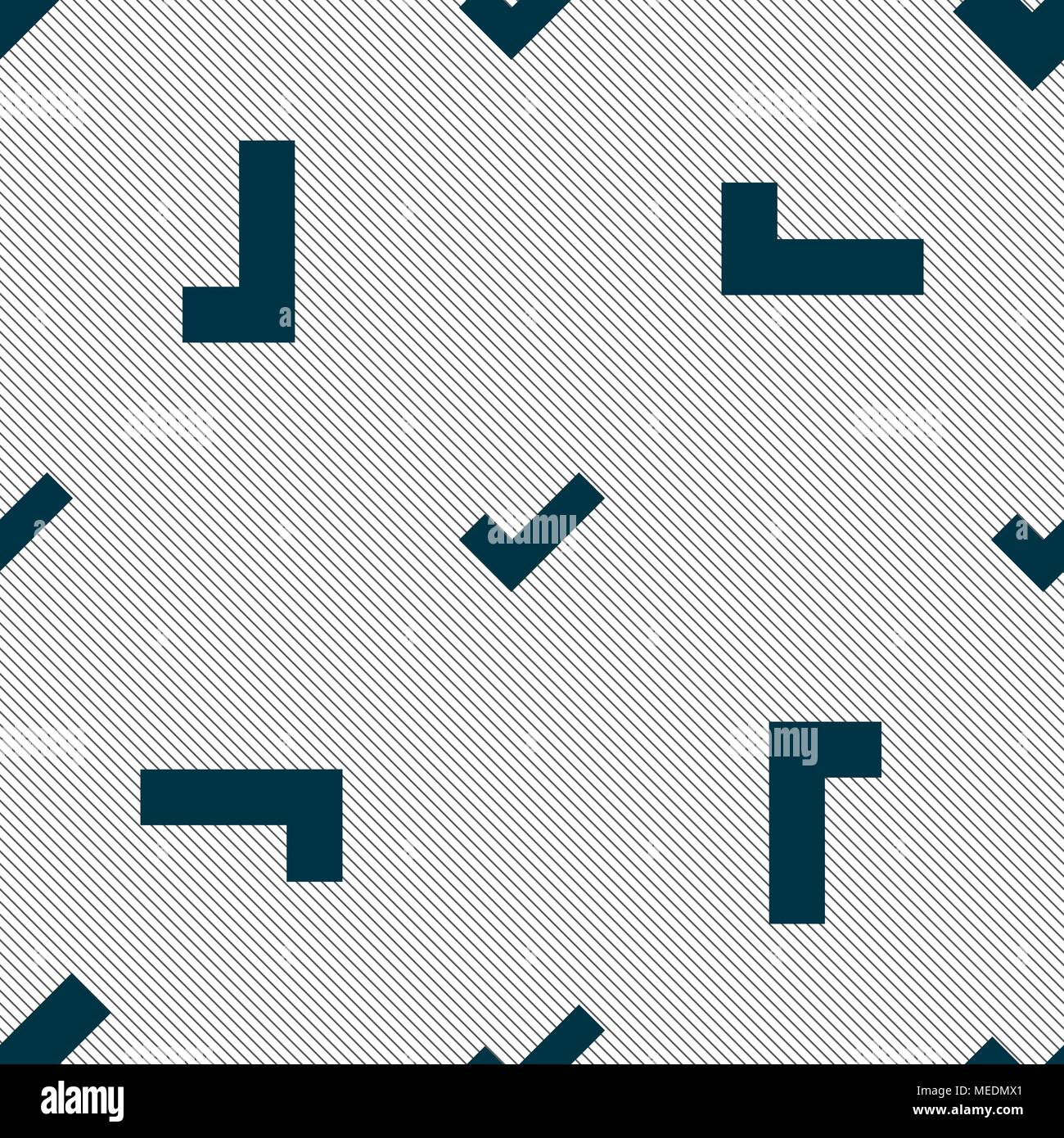 Check mark sign icon . Confirm approved symbol. Seamless pattern with ...
