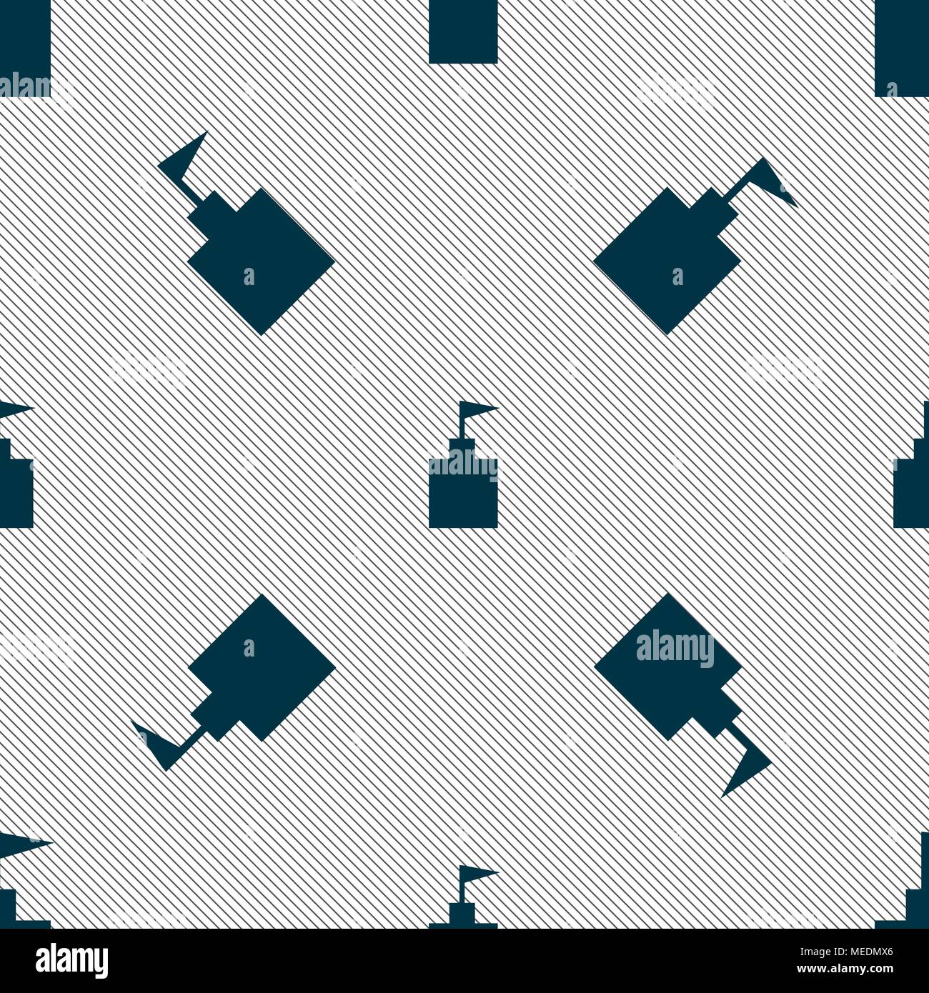 tower icon. Set Flat modern. Seamless pattern with geometric texture ...