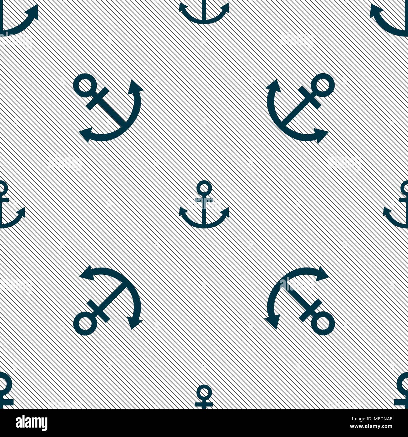 Anchor icon. Seamless pattern with geometric texture. Vector ...