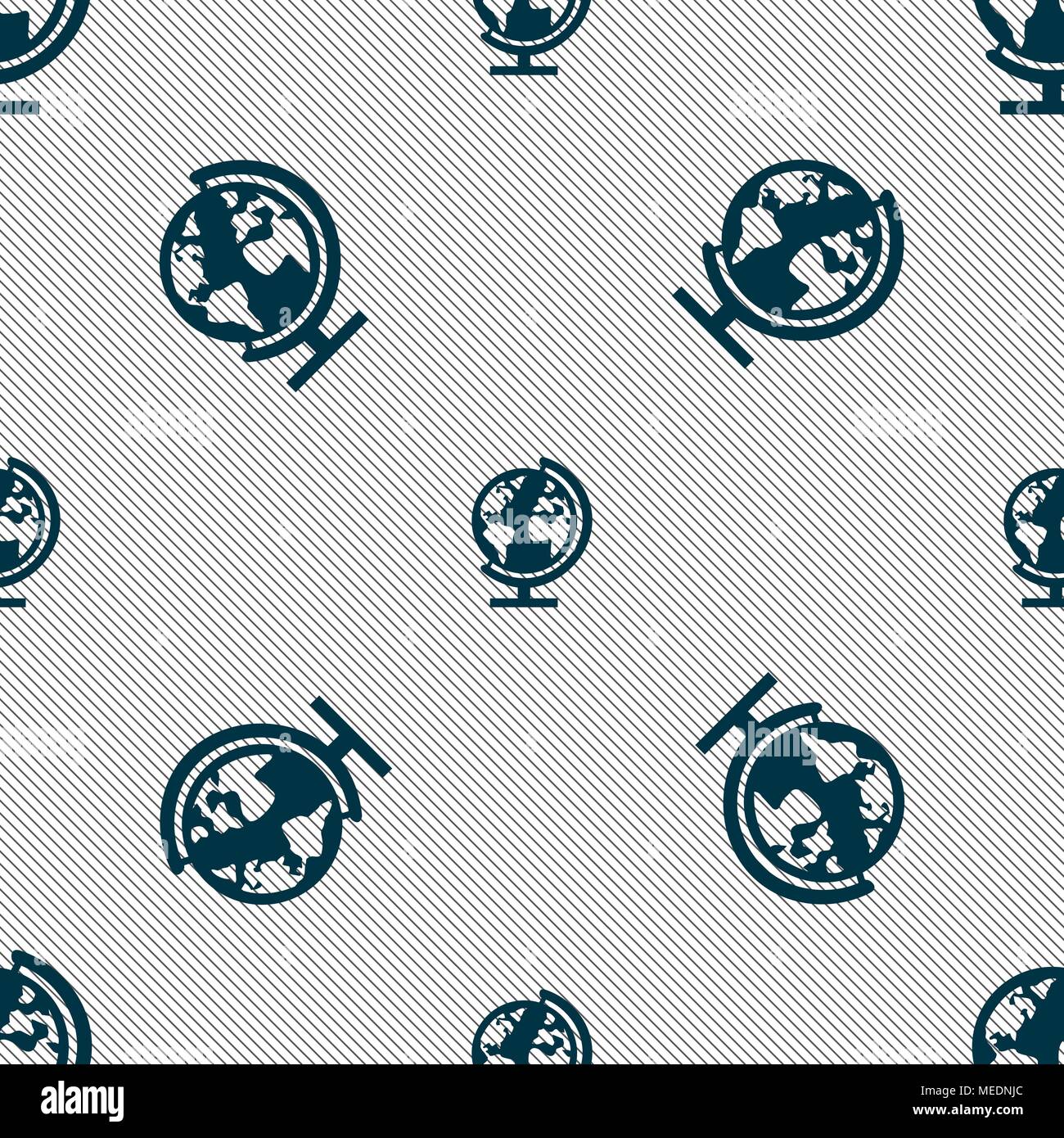 Globe sign icon. World map geography symbol. Globes on stand for ...