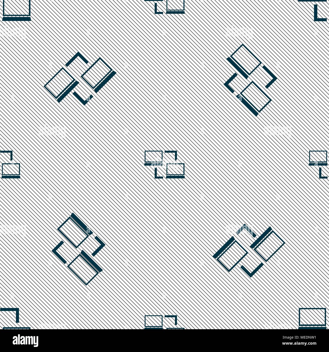 Synchronization sign icon. Notebooks sync symbol. Data exchange ...
