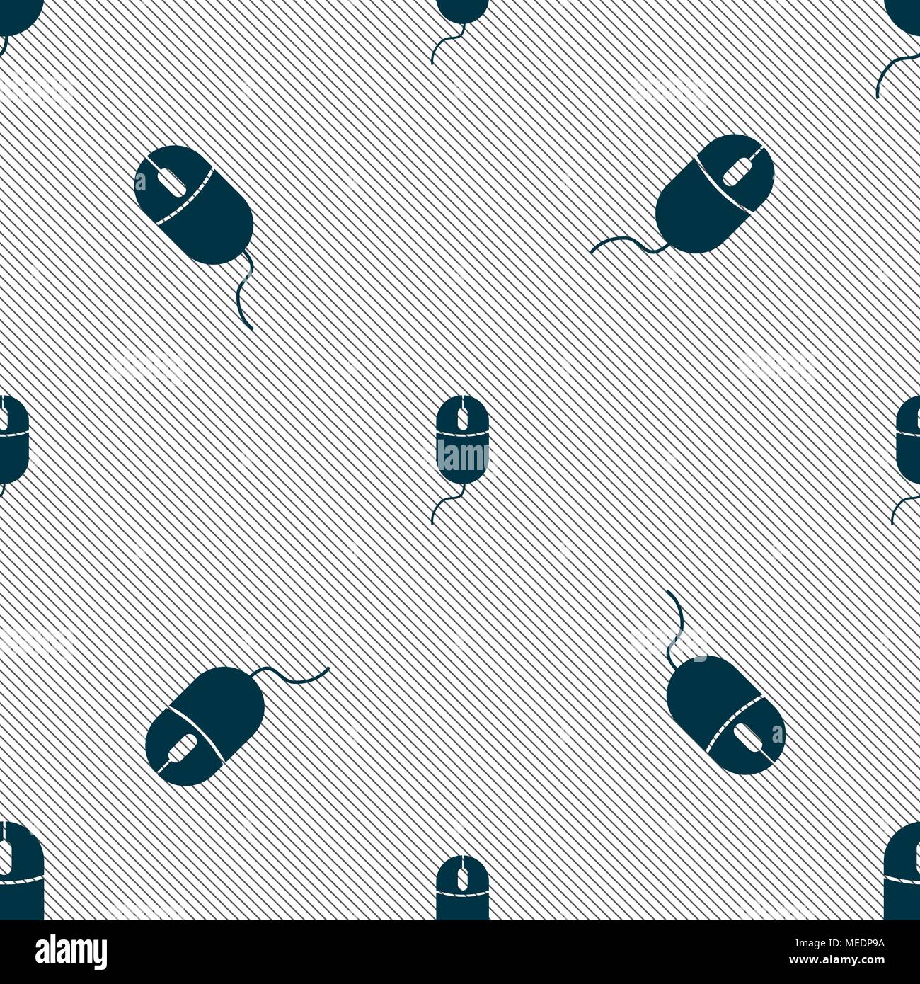 Computer mouse sign icon. Optical with wheel symbol. Seamless pattern ...