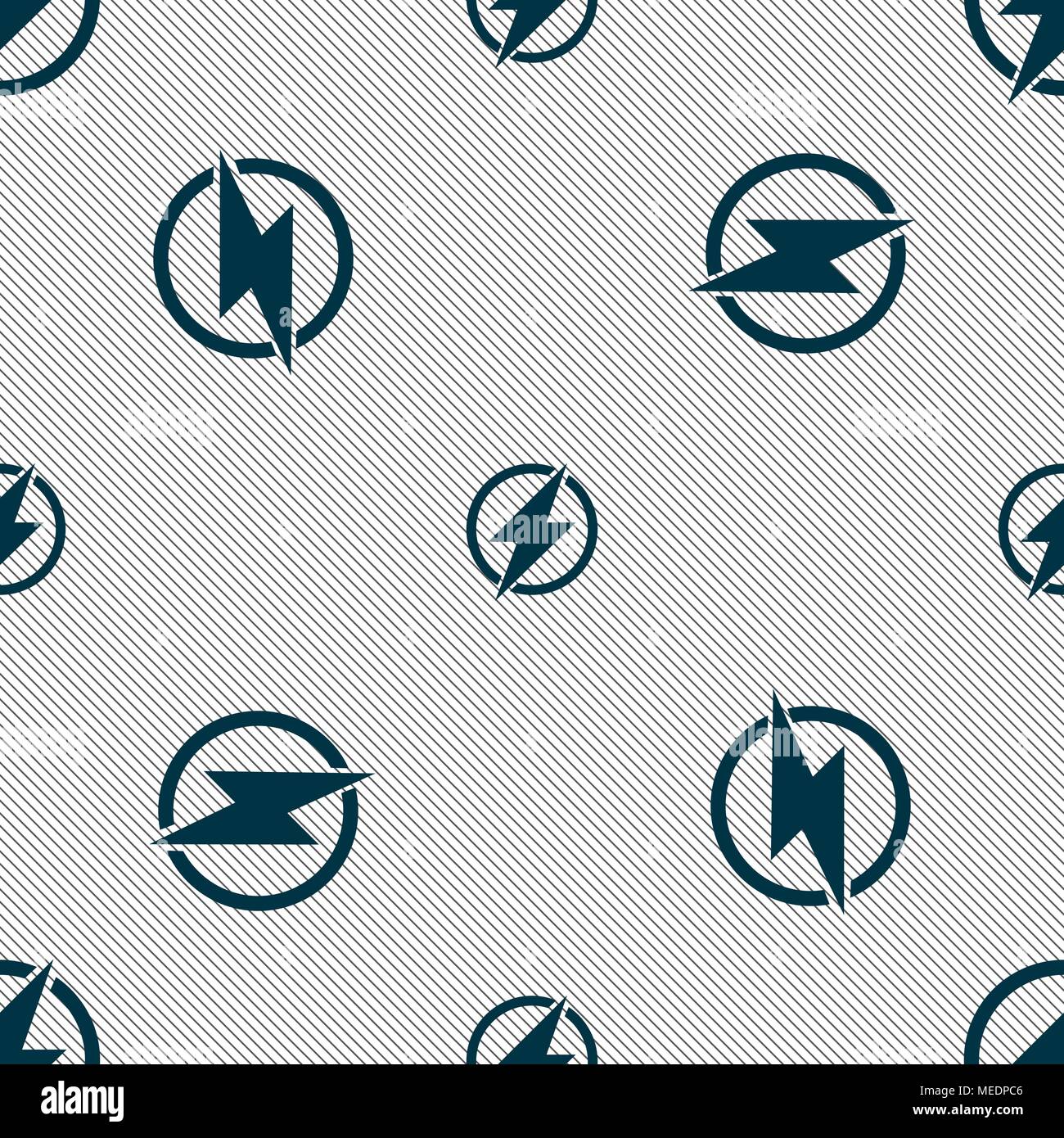 Photo flash sign icon. Lightning symbol. Seamless pattern with ...