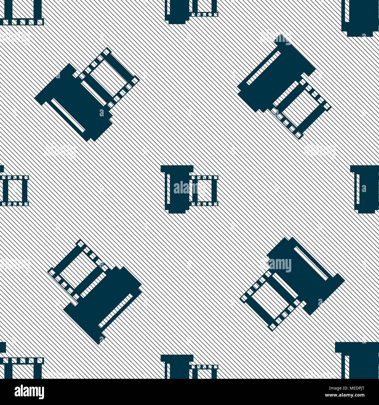 negative films icon symbol.. Seamless pattern with geometric texture ...