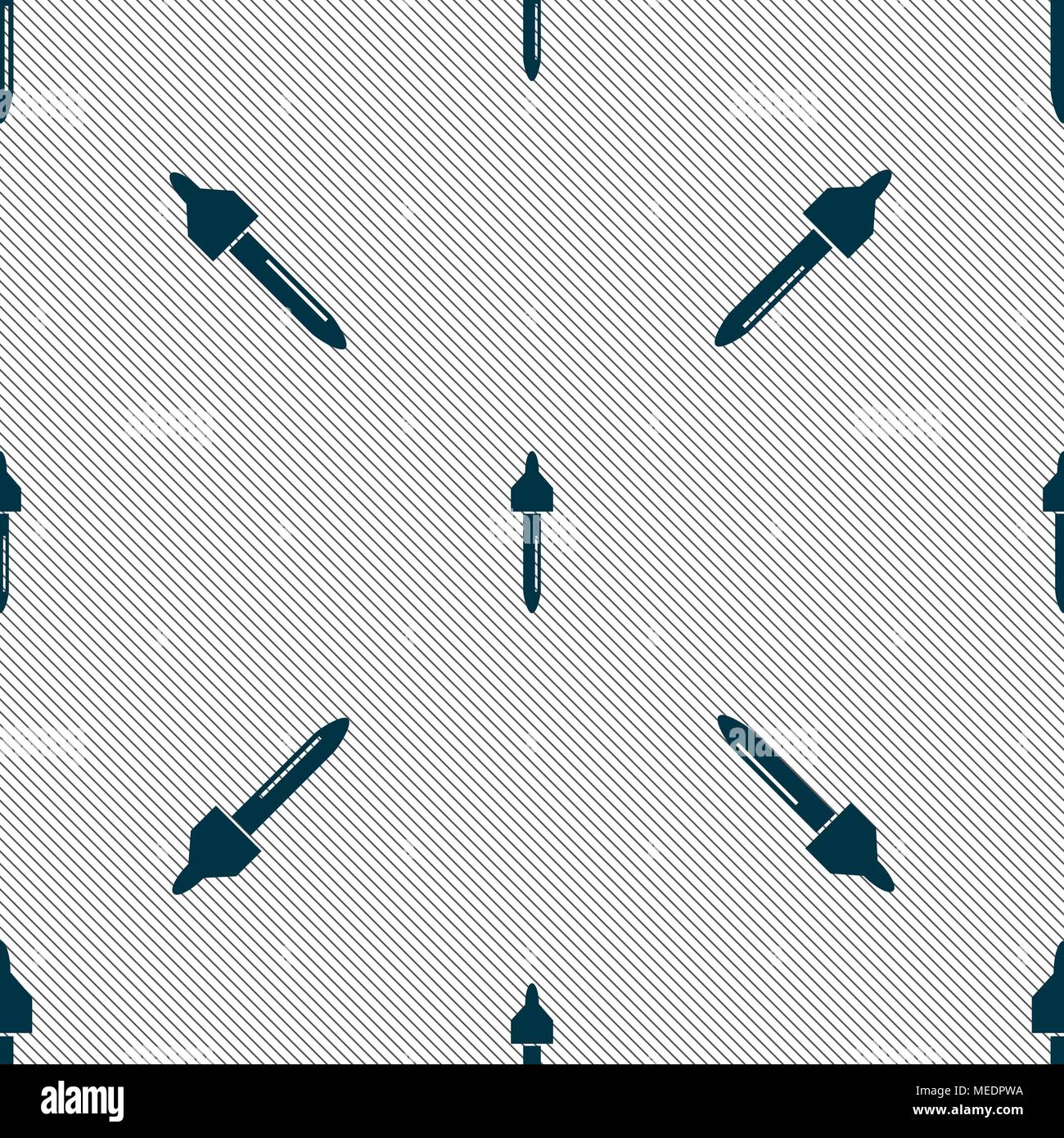 dropper sign icon. pipette symbol. Seamless pattern with geometric ...
