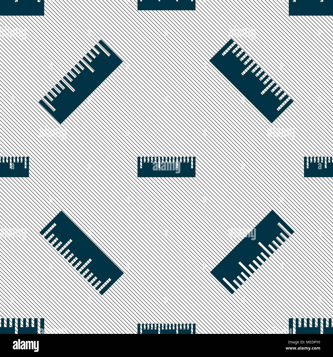 Ruler sign icon. School tool symbol. Seamless pattern with geometric ...