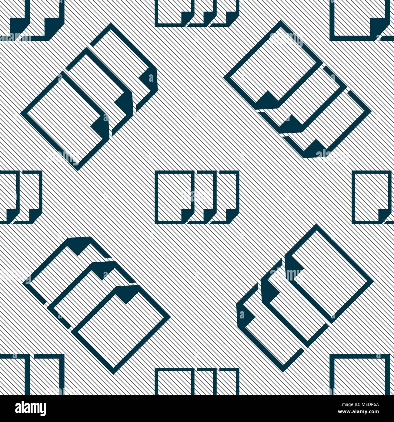Copy File Sign Icon Duplicate Document Symbol Seamless Pattern With Geometric Texture Vector
