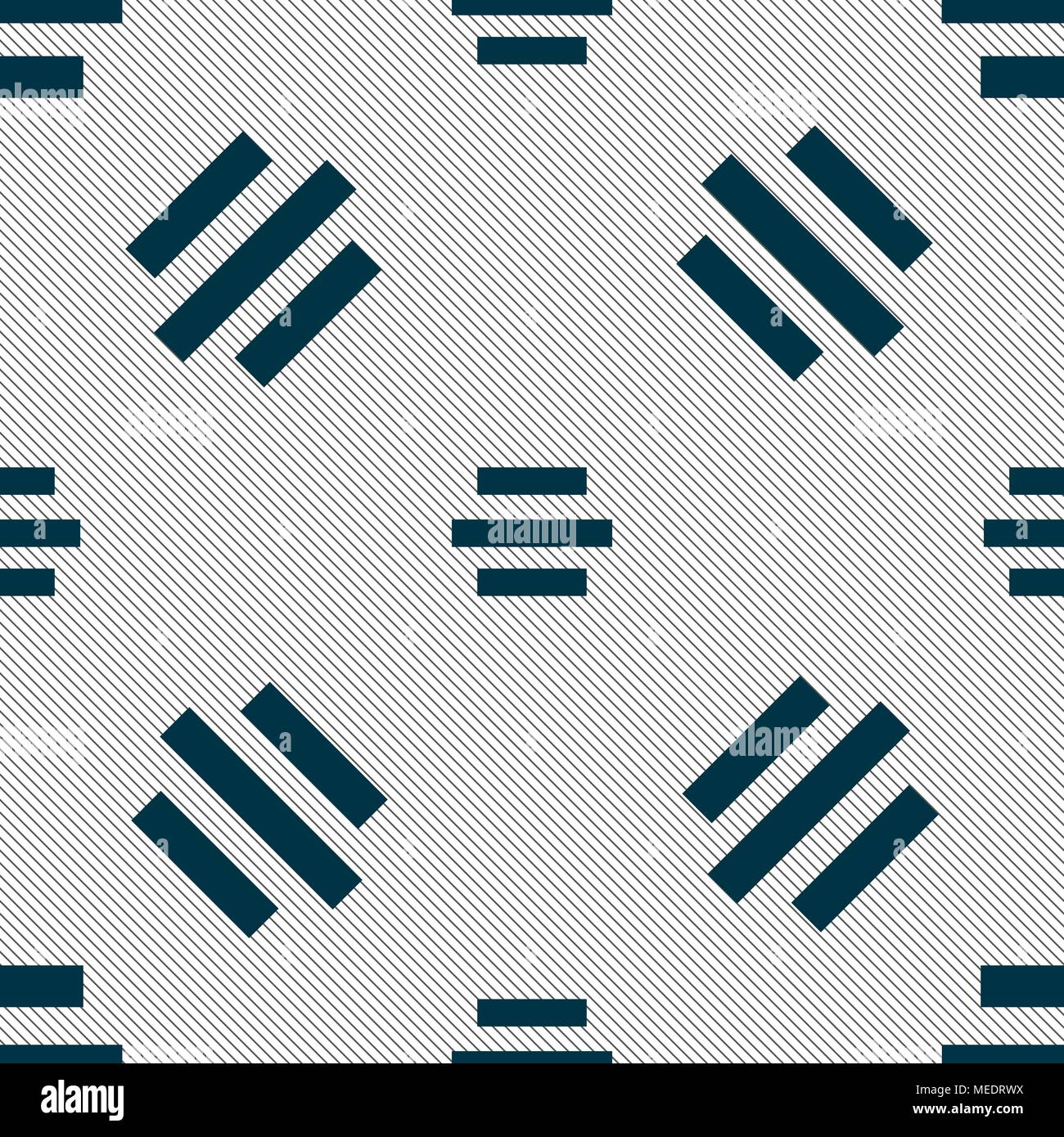 Center alignment icon sign. Seamless pattern with geometric texture ...