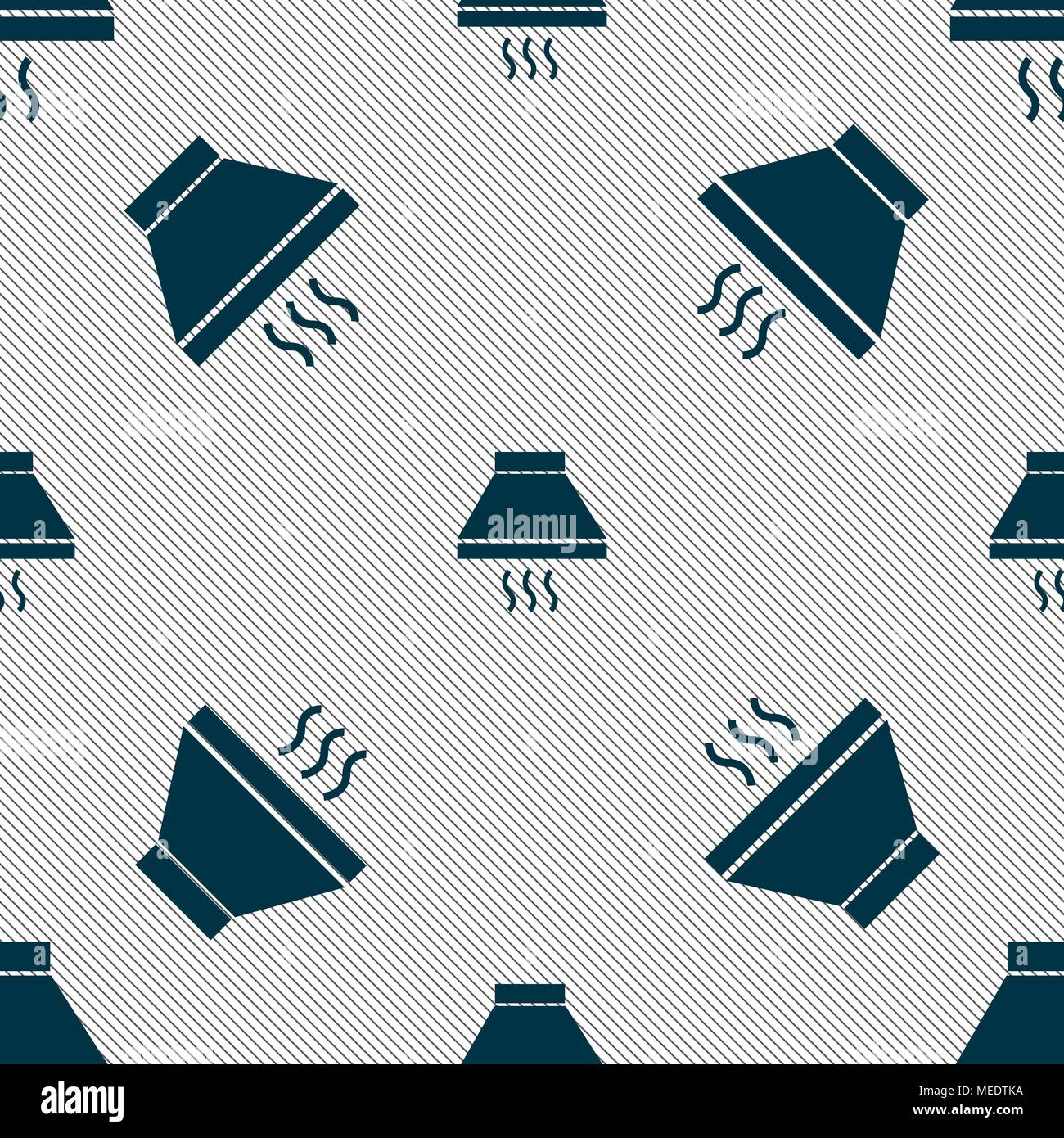 Kitchen hood icon sign. Seamless pattern with geometric texture. Vector ...