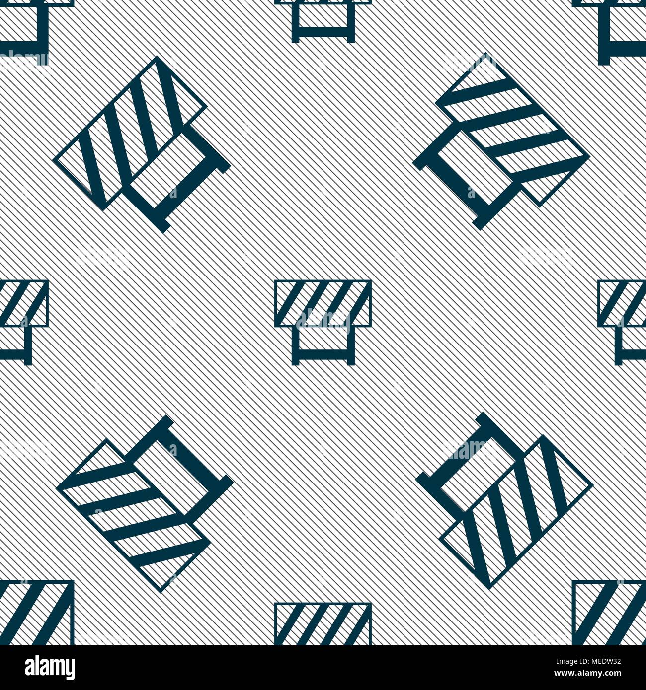 road barrier icon sign. Seamless pattern with geometric texture. Vector ...