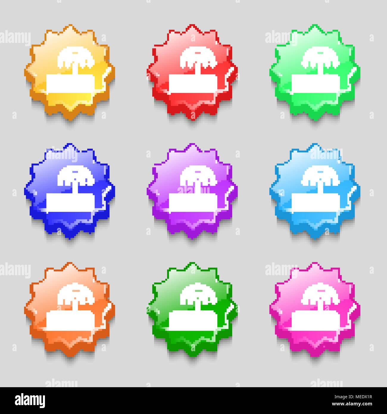 Wi fi router icon sign. symbol on nine wavy colourful buttons. Vector ...