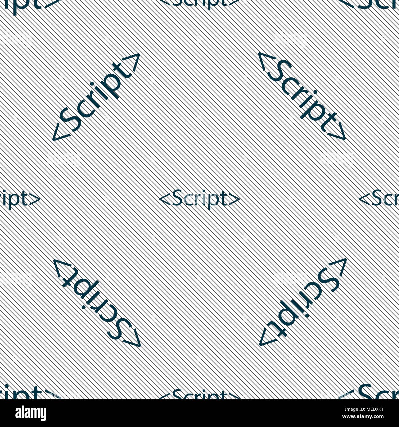 Script sign icon. Javascript code symbol. Seamless pattern with ...