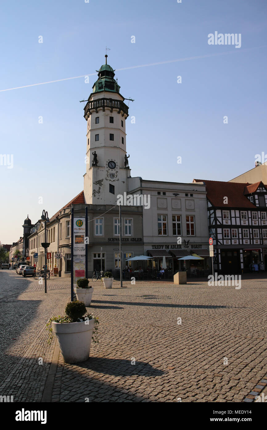 Salzwedel, Germany - April 20, 2018:: View of the tower of the Black ...