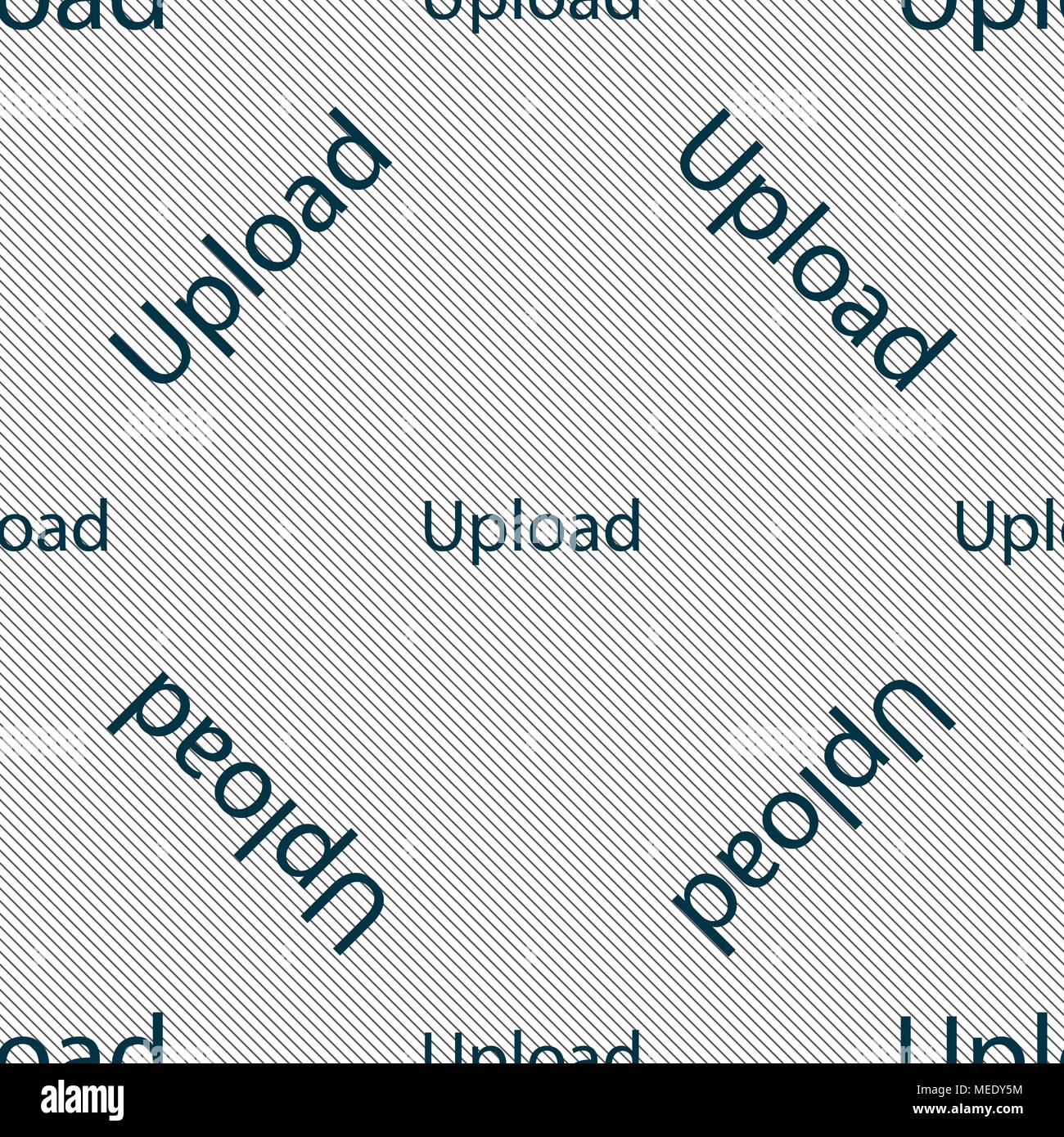 Upload sign icon. Load symbol. Seamless pattern with geometric texture ...