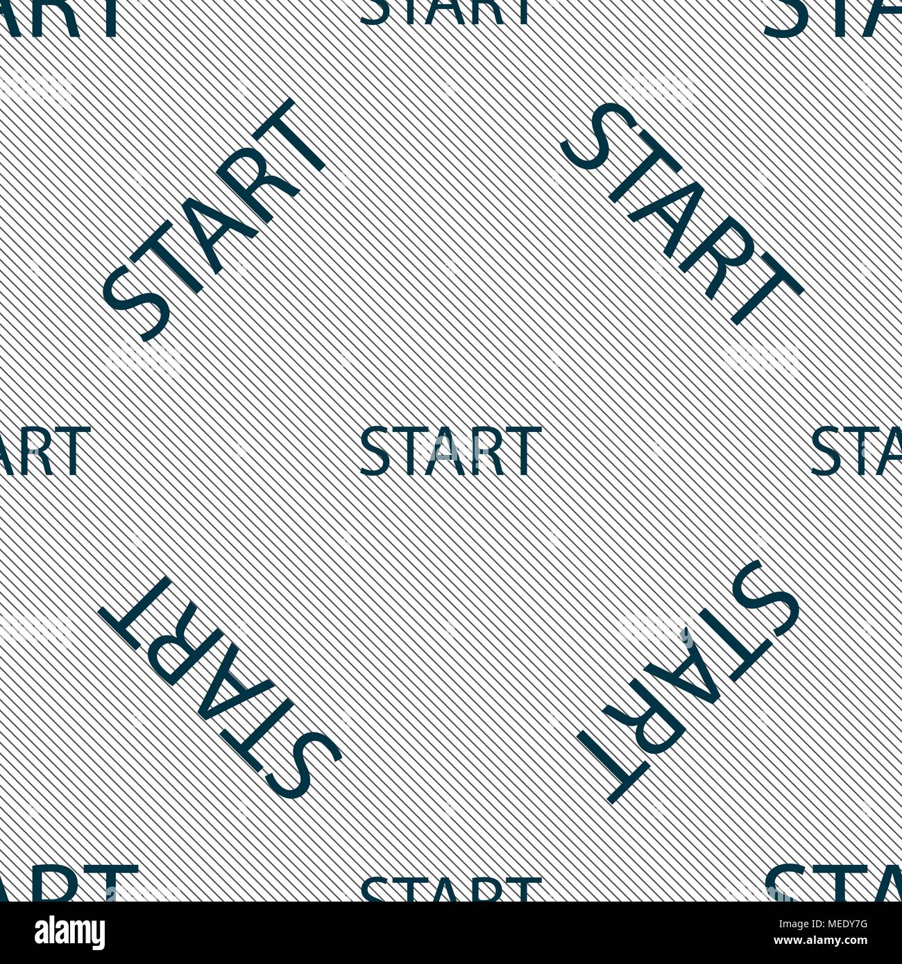 Start engine sign icon. Seamless pattern with geometric texture. Vector ...