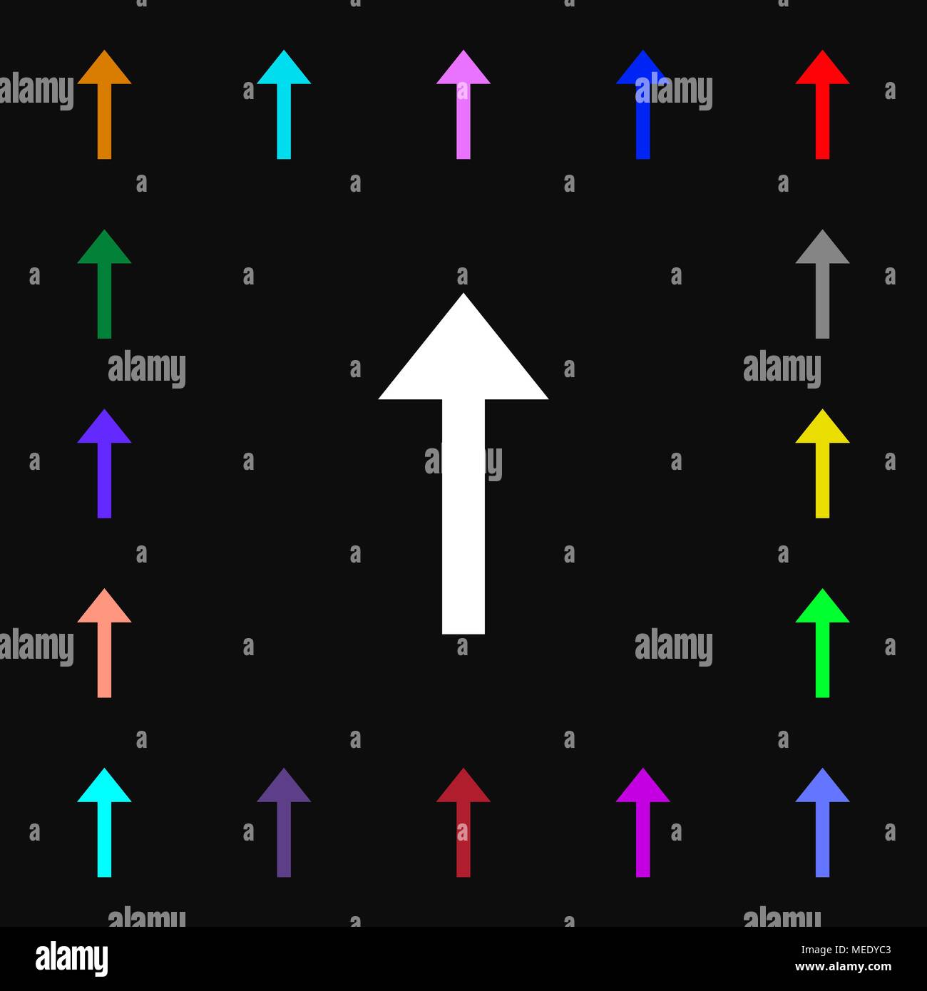 Direction arrow up icon sign. Lots of colorful symbols for your design ...
