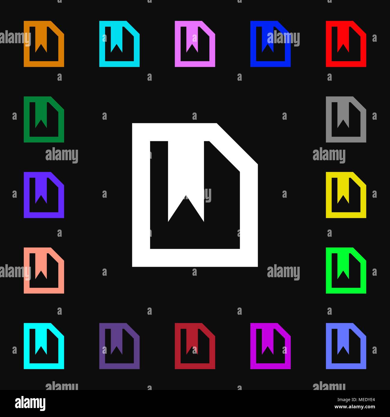 bookmark icon sign. Lots of colorful symbols for your design. Vector ...