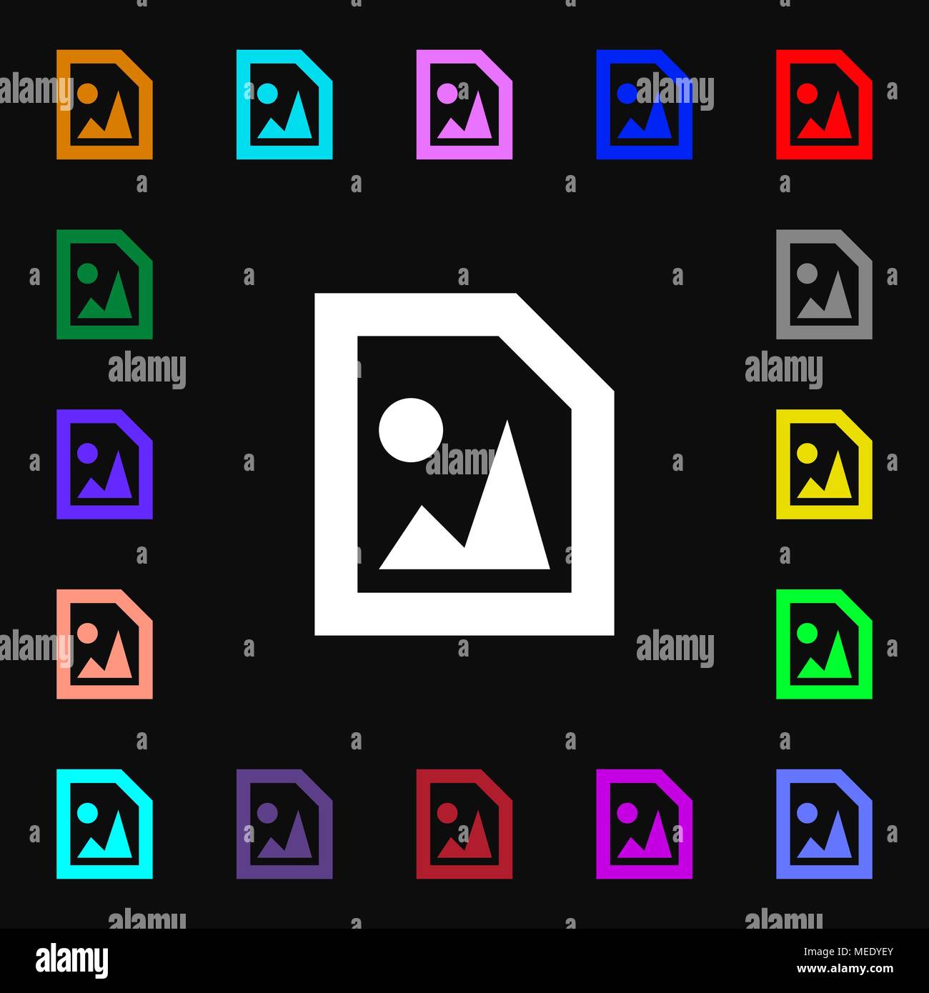 File JPG icon sign. Lots of colorful symbols for your design. Vector ...