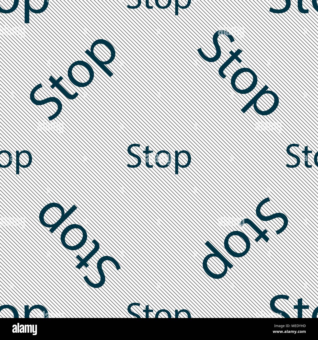 Traffic stop sign icon. Caution symbol. Seamless pattern with geometric ...