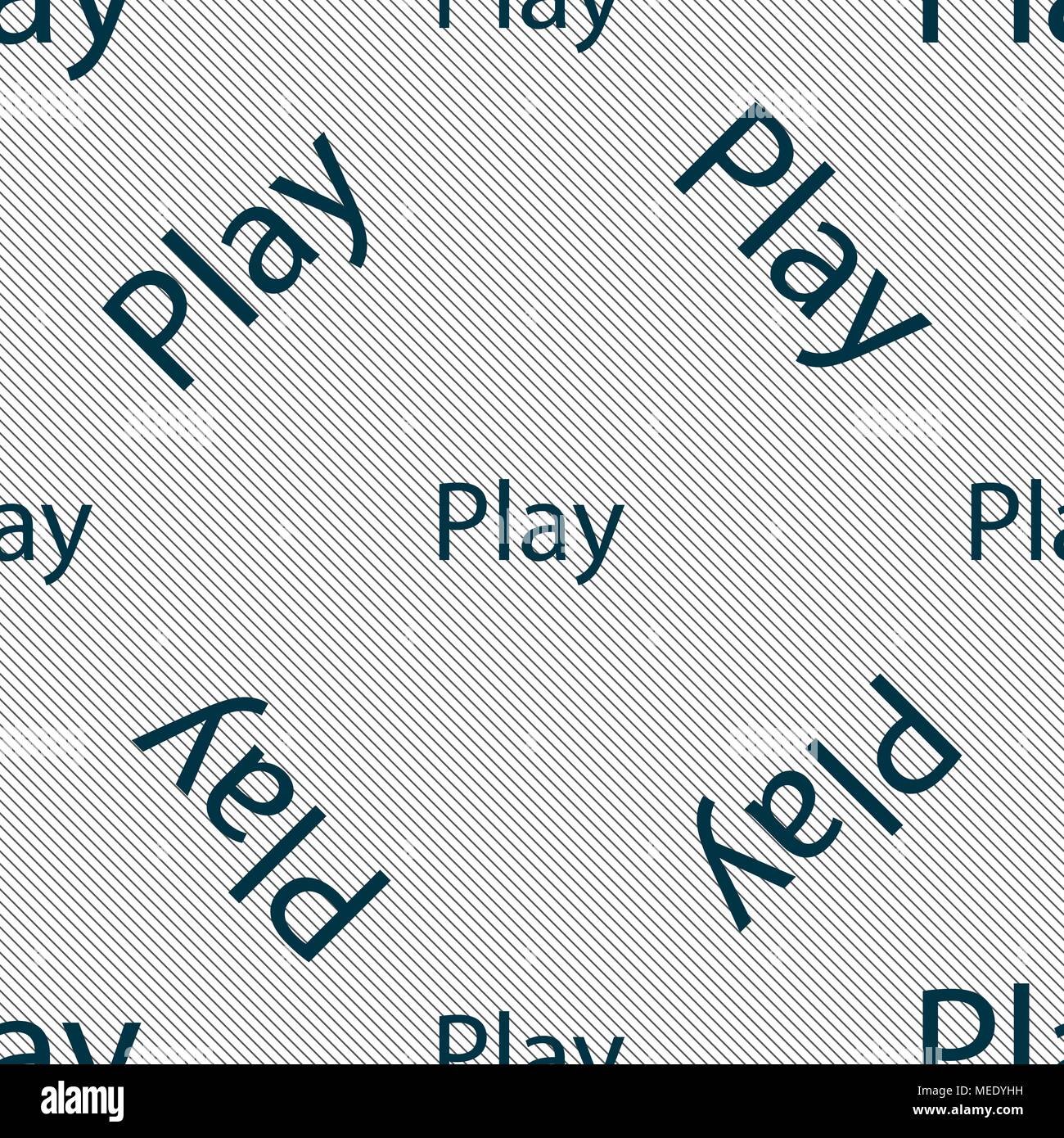 Play sign icon. symbol. Seamless pattern with geometric texture. Vector ...