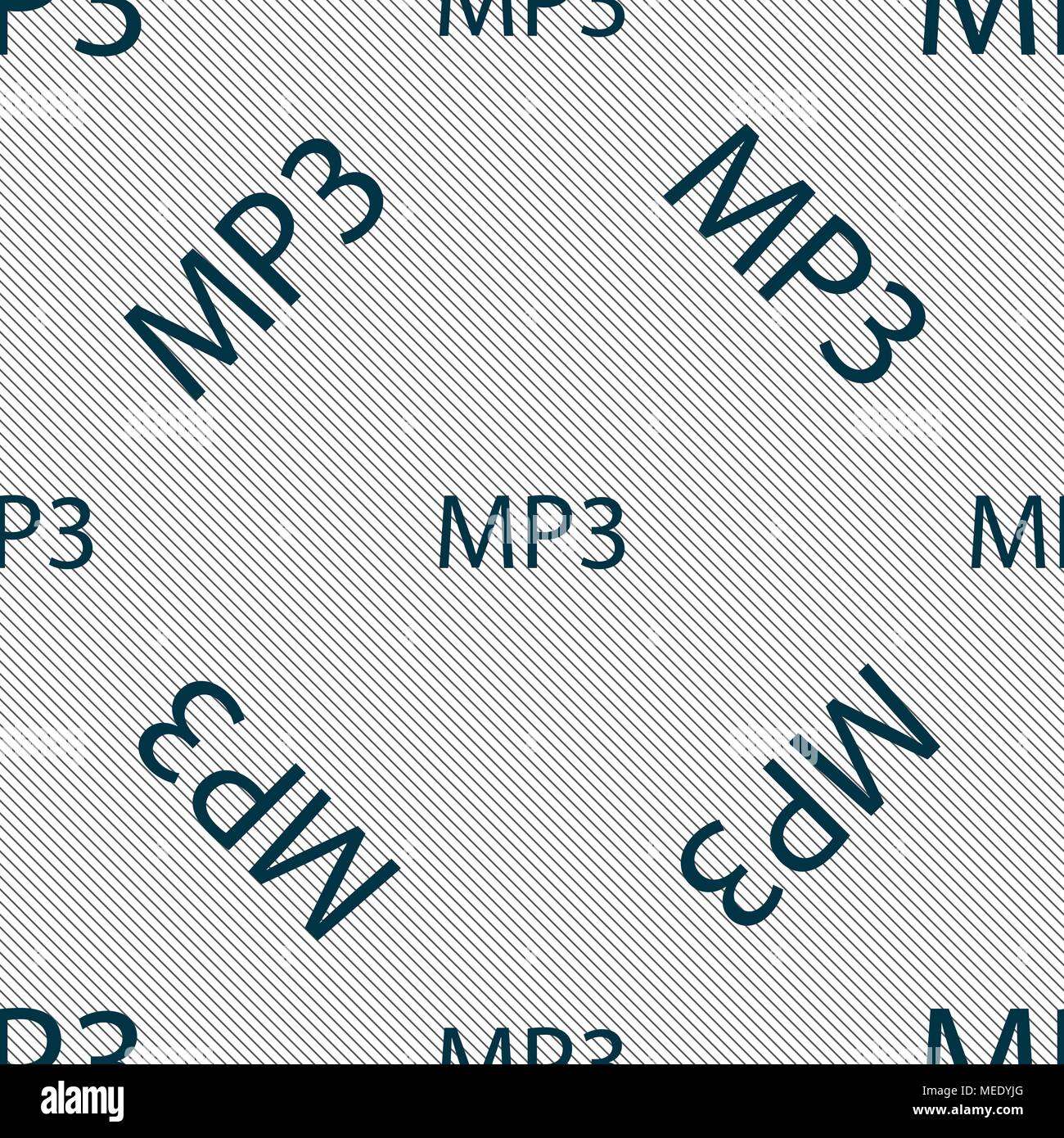Mp3 music format sign icon. Musical symbol. Seamless pattern with ...