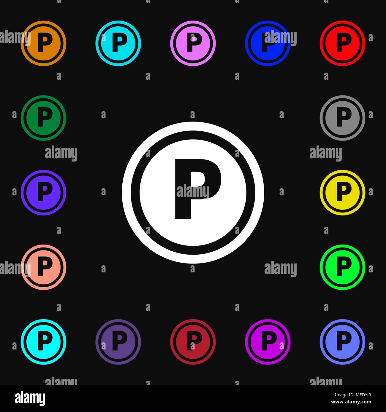Car parking icon sign. Lots of colorful symbols for your design. Vector ...