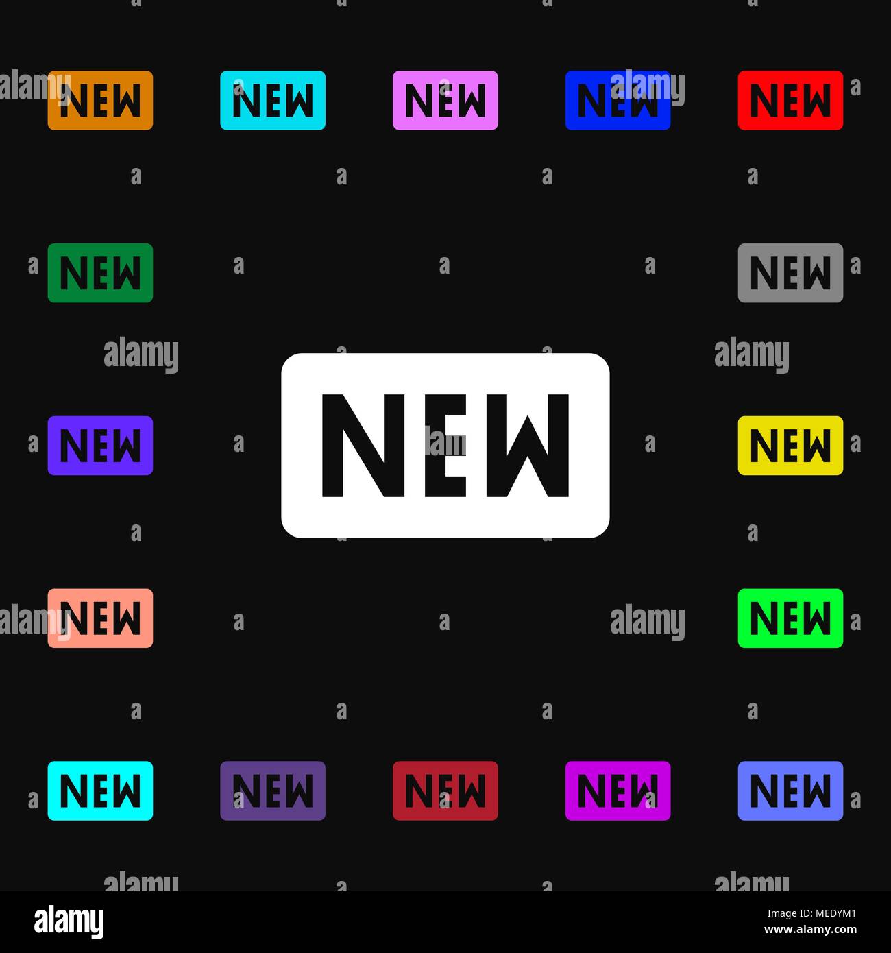 New icon sign. Lots of colorful symbols for your design. Vector ...