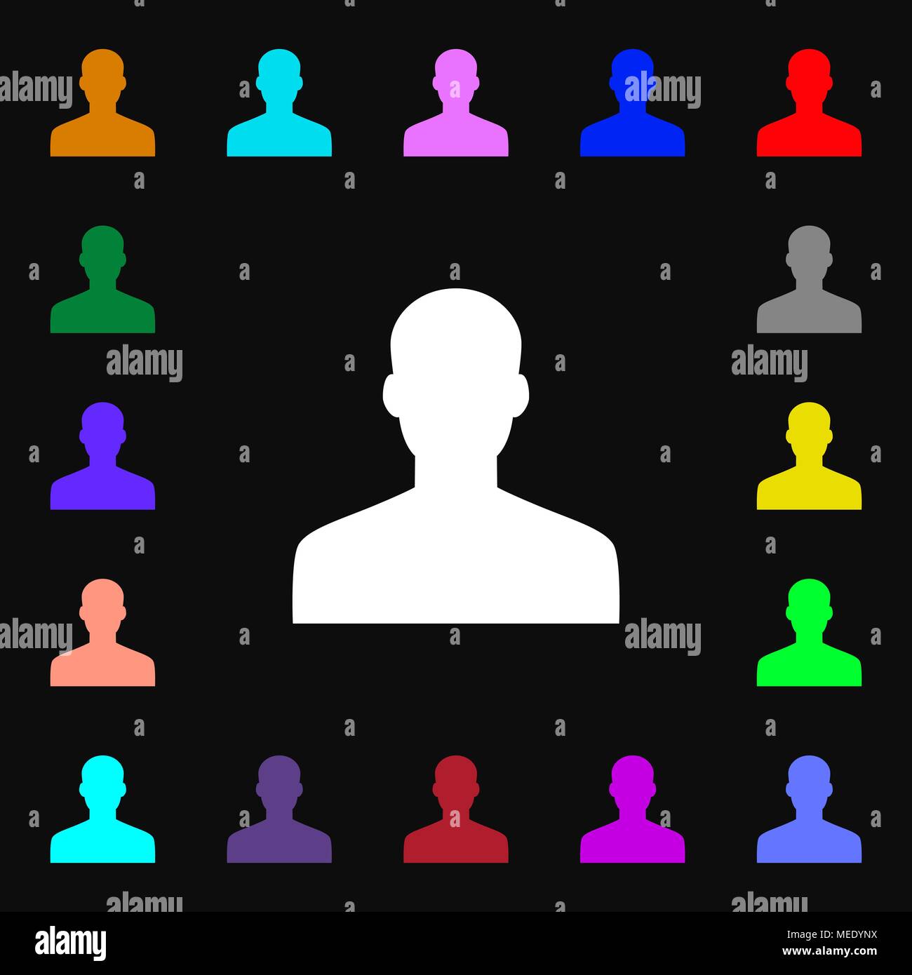 User, Person, Log in icon sign. Lots of colorful symbols for your ...