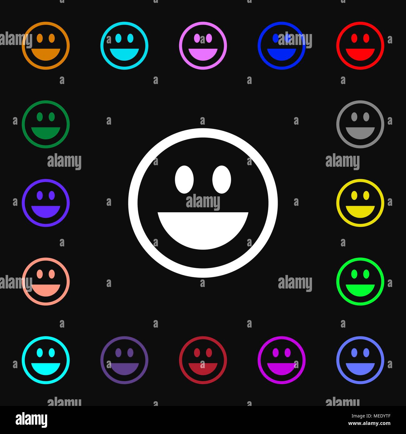 funny Face icon sign. Lots of colorful symbols for your design. Vector ...