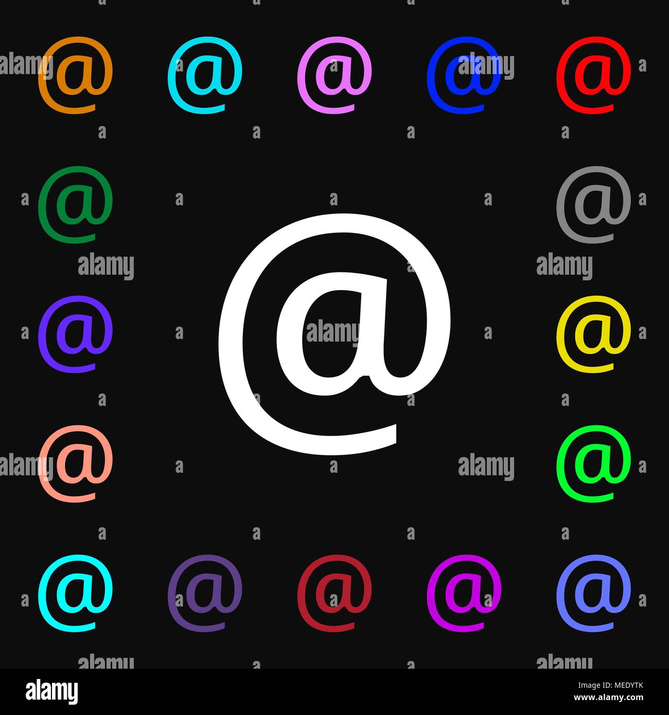 E-Mail icon sign. Lots of colorful symbols for your design. Vector ...