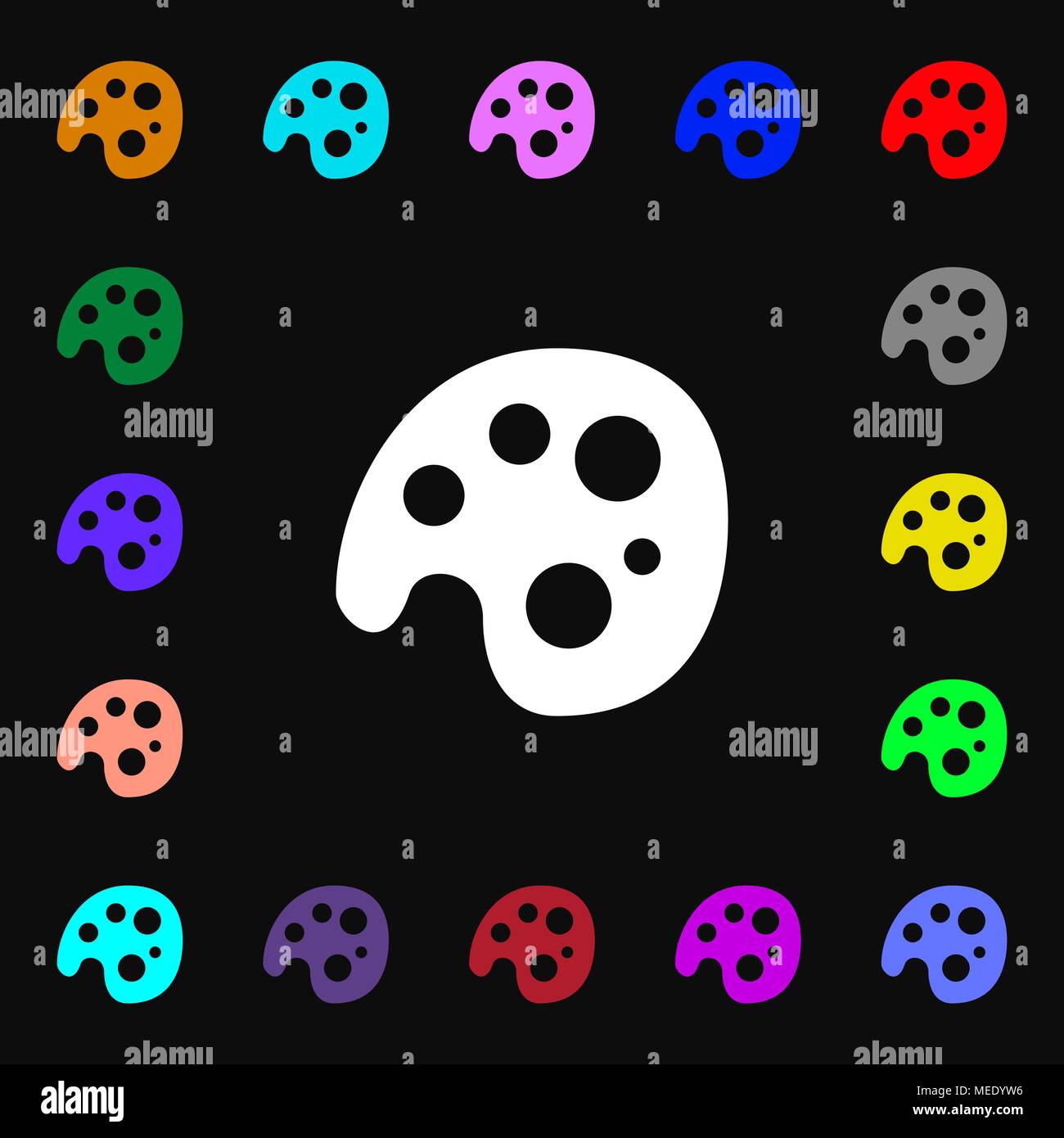 Palette icon sign. Lots of colorful symbols for your design. Vector ...