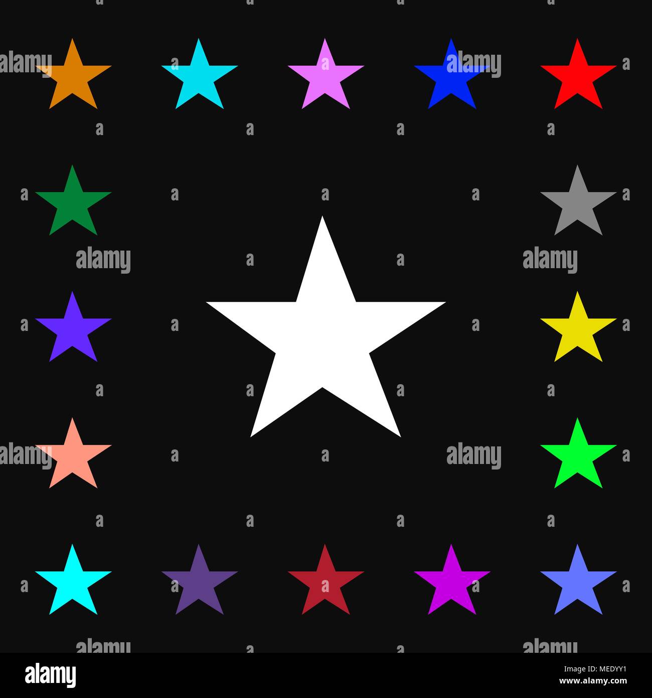 Star, Favorite Star, Favorite icon sign. Lots of colorful symbols for ...