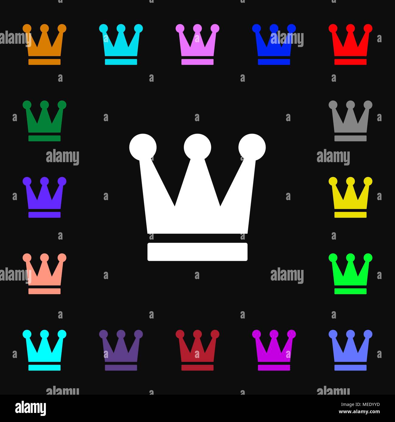 King, Crown icon sign. Lots of colorful symbols for your design. Vector ...