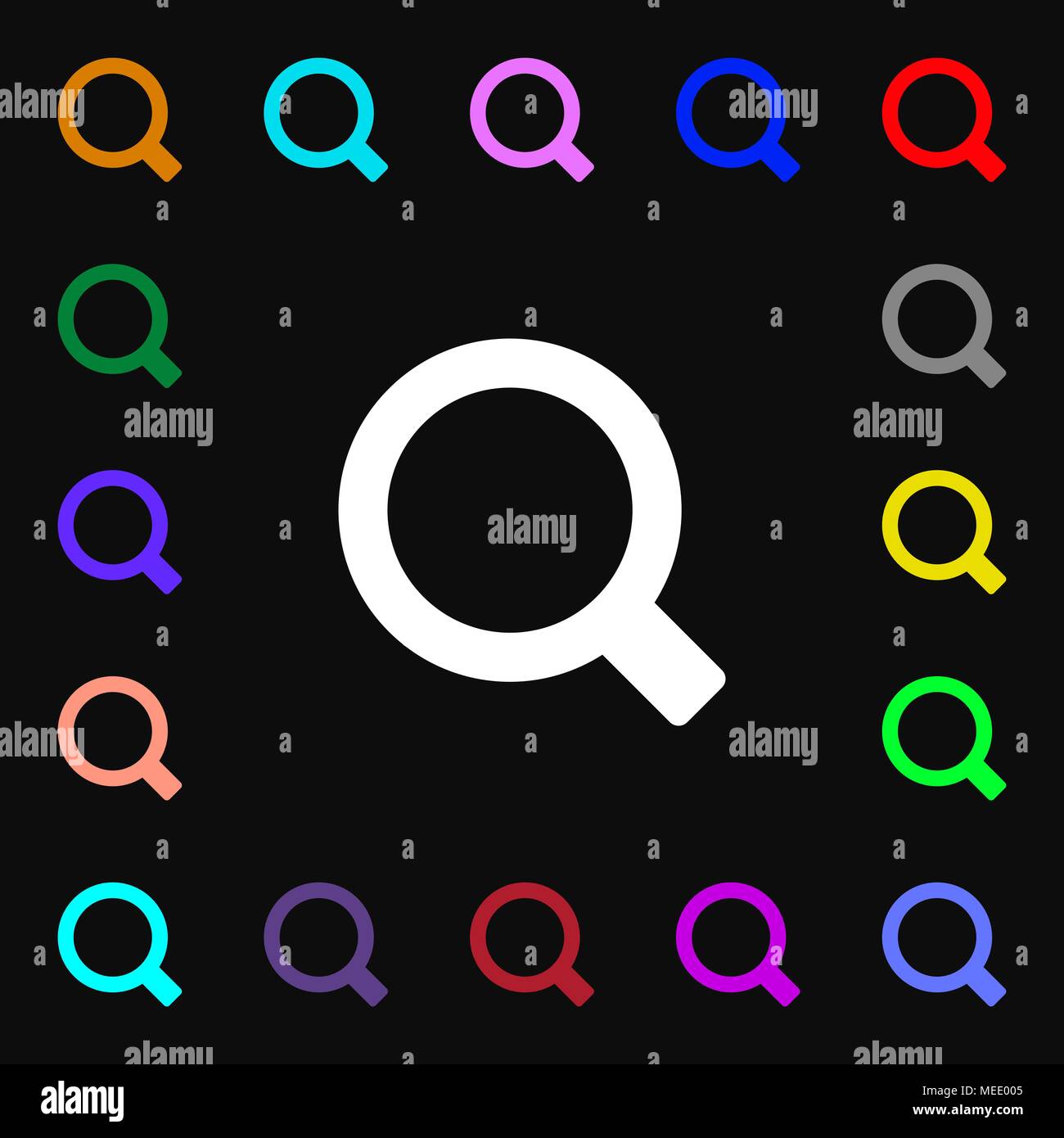 Magnifier glass icon sign. Lots of colorful symbols for your design ...