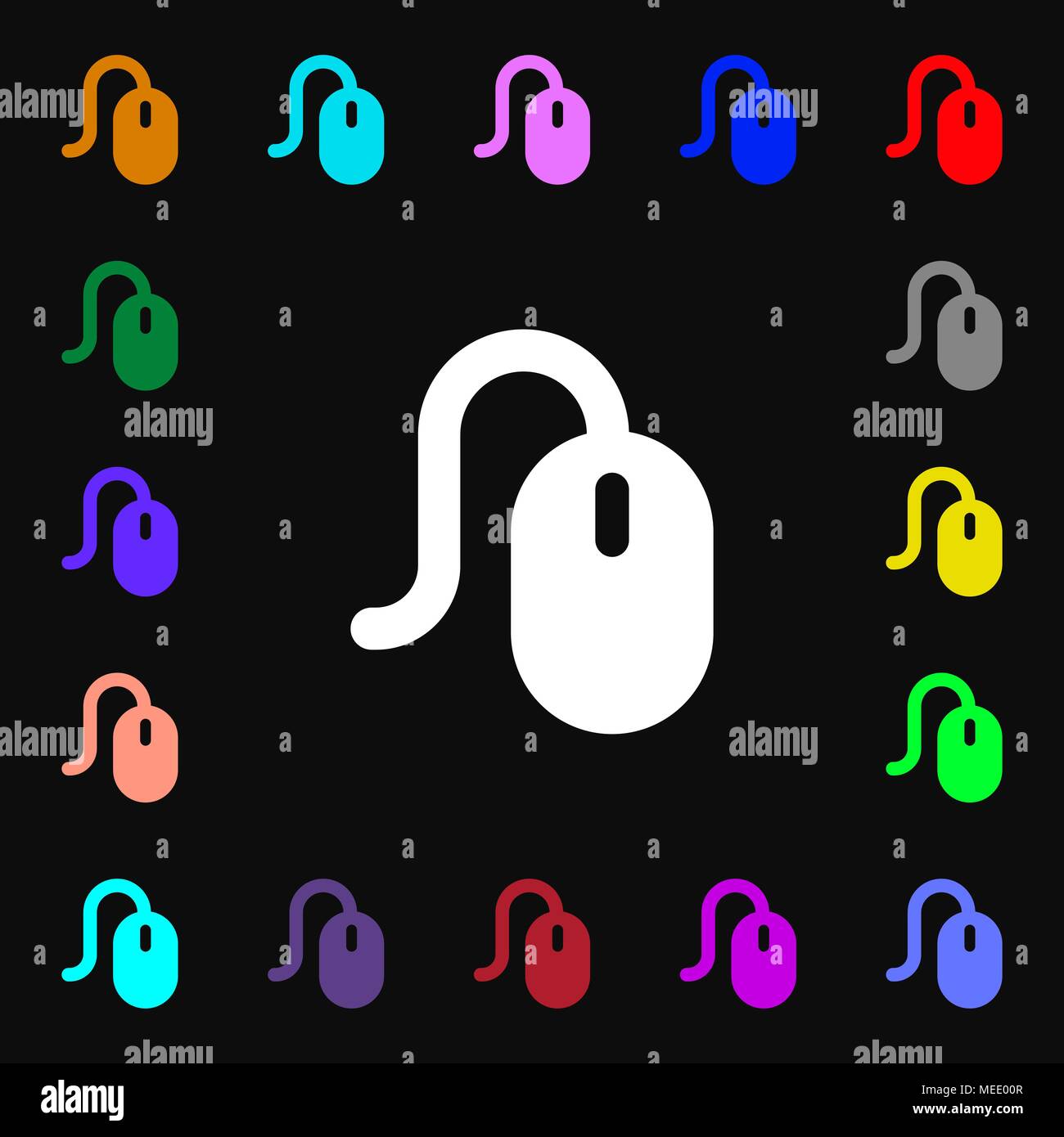 Computer mouse icon sign. Lots of colorful symbols for your design ...