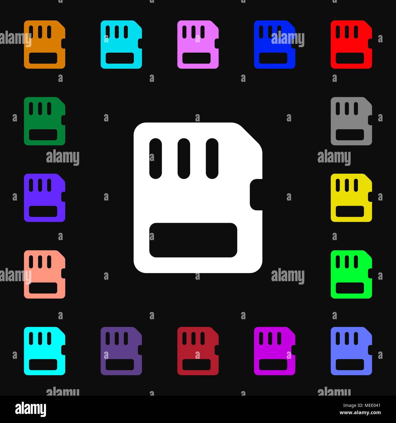 compact memory card icon sign. Lots of colorful symbols for your design. Vector illustration ...